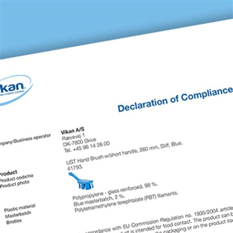 What Should You Look For In A Declaration Of Compliance Vikan