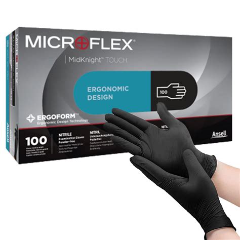 Microflex Nitrile Gloves Xl Black 100bx Spectrumxray