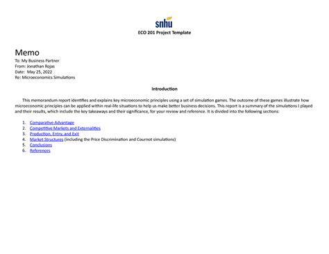 module 4 simulation checkpoint eco 201 project template memo to my