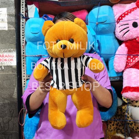 Jual Foto Asli Real Pict Boneka Teddy Tedy Tedi Bear Beruang Mr Bean Berdiri Coklat Hitam Putih