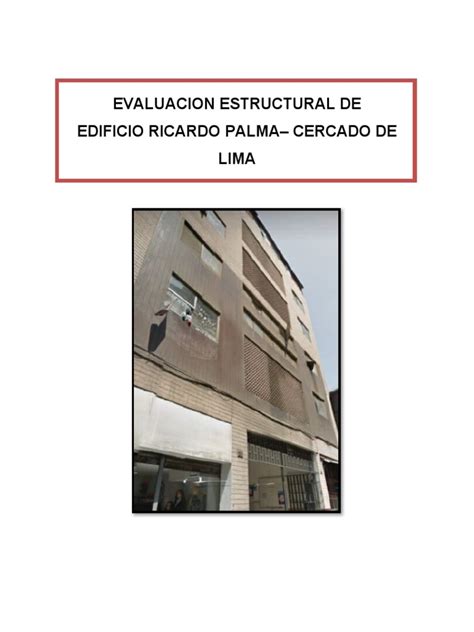 Informe De Evaluación Estructural Pdf Fundación Ingeniería Ingeniero Civil