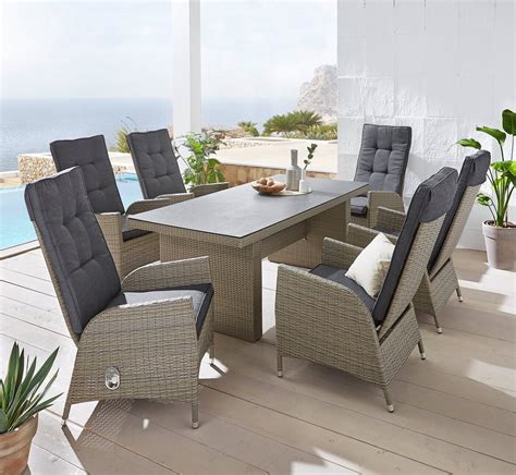 Konifera Brisbane Garten Essgruppe 13 Tlg Alupolyrattan Braun