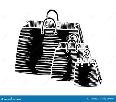 Black And White Hand Drawn Cartoon Doodle Style Shopping Bags Design