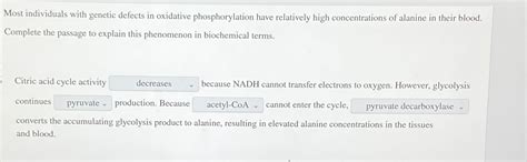 Solved Most Individuals With Genetic Defects In Oxidative