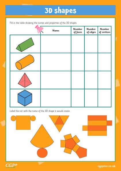 3d Shapes — Properties And Nets Stretch Year 6 Cgp Plus