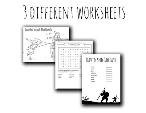 David And Goliath Activity Pack Digital Instant Download  And Pdf