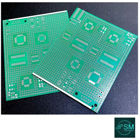 2pc Single Side Fr4 Diy Lqfp Prototype Universal Smd Pcb Circuit Board Sm Components