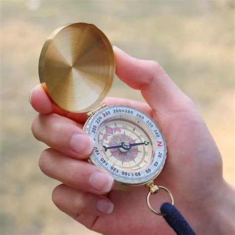 Pure Copper Pocket Watch Vintage Clamshell Compass Box Outdoor
