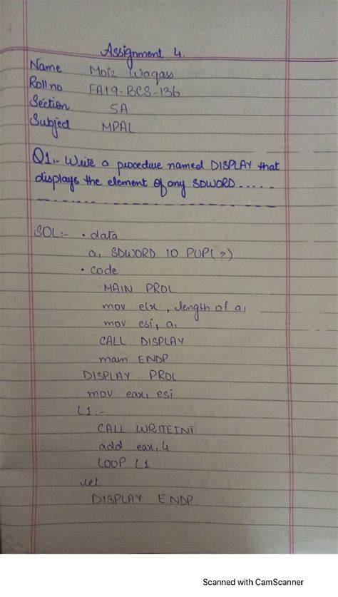 Solution Programs Related To Procedure In Microprocessor And Assembly