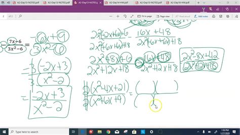 Alg2 Rational Expressions Youtube