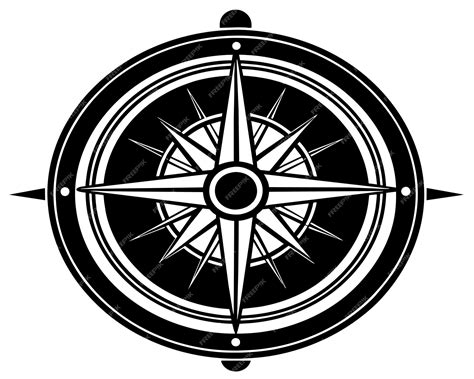 Premium Vector A Compass With A White Dot On The Center