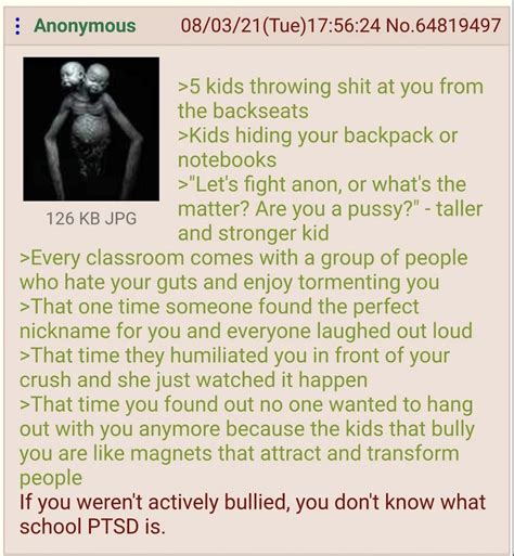 Anon Recounts His School Days Rgreentext