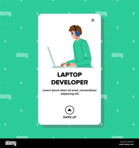 Laptop Developer Man Vector Stock Vector Image And Art Alamy