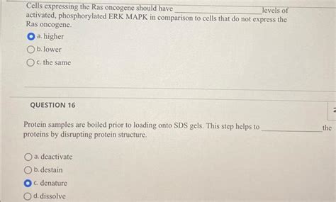 Solved Cells Expressing The Ras Oncogene Should Have Levels