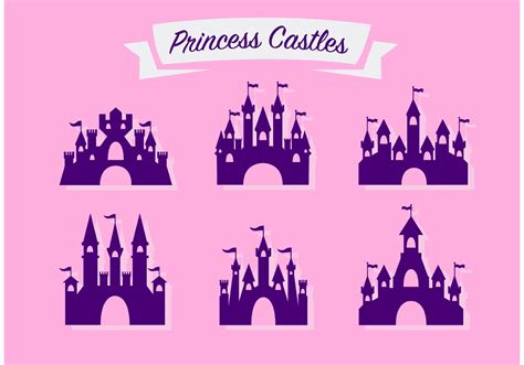 Pretty Princess Castle Vector Set Download Free Vector Art Stock