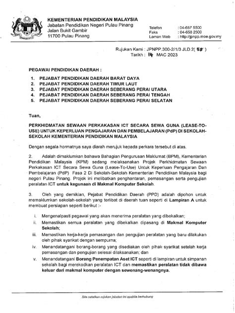 Perkhidmatan Sewaan Perkakasan Ict Secara Sewa Guna 14032023 Pdf