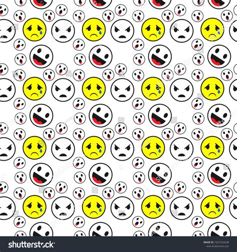 Emoji Emoticon Expression Seamless Patter Vector Stock Vector Royalty