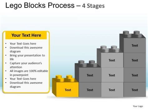 PowerPoint Backgrounds Teamwork Lego Blocks Ppt Template