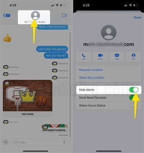How To Hide Alerts In Messages App On Iphone One Peroson More