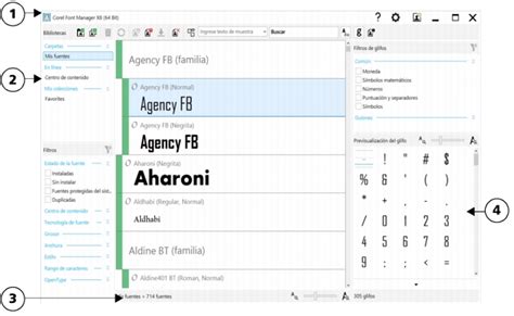 corel font manager ayuda exploración de corel font manager