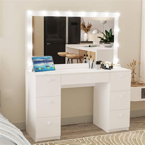 Boahaus Freya Lighted Makeup Vanity Set Dressing Table With 49 OFF
