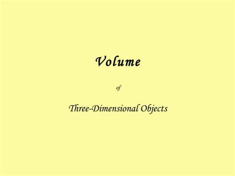 Volume Ppt