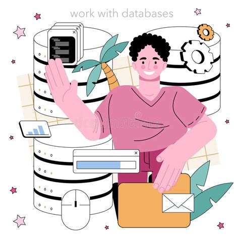 Big Data Analytics Big Data Specialist Visualize And Analyse Data Chart Stock Vector