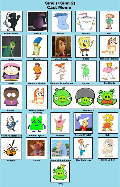 Sing Cast Meme By Wahimtribelands On Deviantart