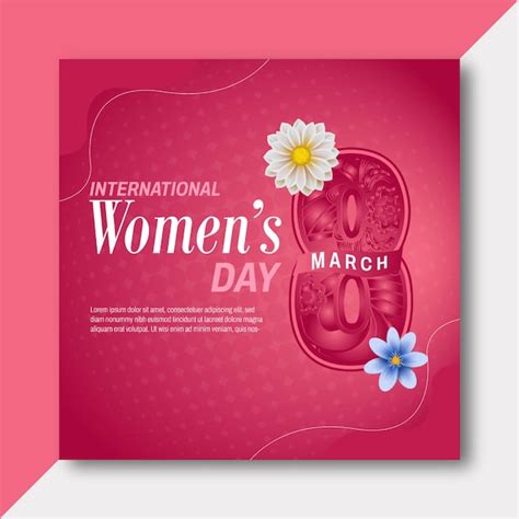 Premium Vector Free Vector 8 March Happy Womens Day Floral Greeting Card