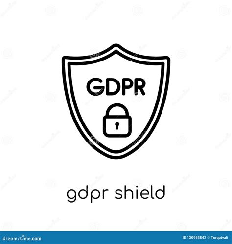 Gdpr Shield Icon Trendy Modern Flat Linear Vector Gdpr Shield I Stock