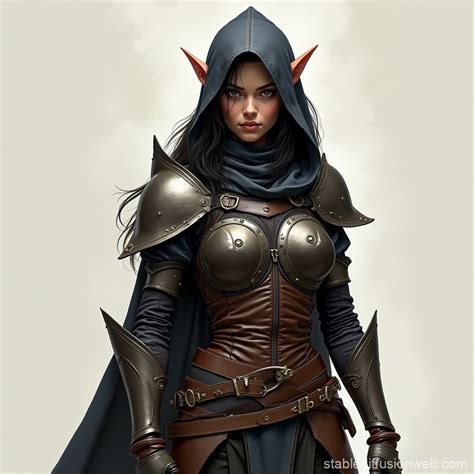 Dark Elf Rogue In Leather Armor Stable Diffusion Online