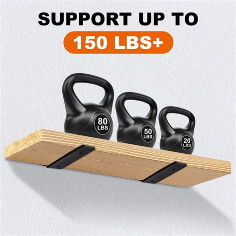 Buy Floating Shelf Bracket 8 Inch 6 Pcs Heavy Duty L Shelf Brackets Black Hidden Brackets With