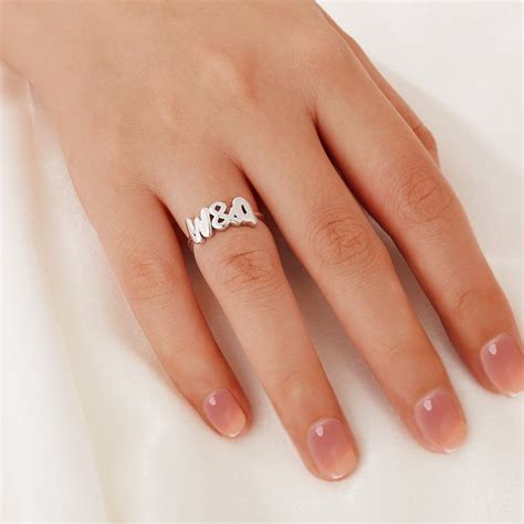 Personalized Bubble 3d Letter Ring Custom Name Ring Chunky Balloon