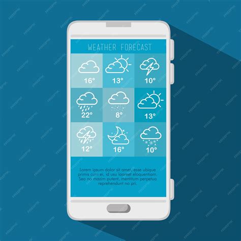 Premium Vector Weather Forecast Application Premium Vector Weather Forecast Application