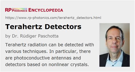 Terahertz Detectors Photoconductive Antenna Nonlinear Crystal Bolometer