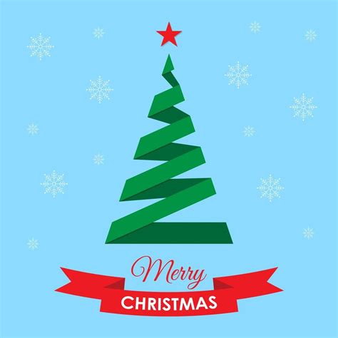 Carte De Voeux Joyeux Noël Avec Arbre De Noël Et Flocons De Neige