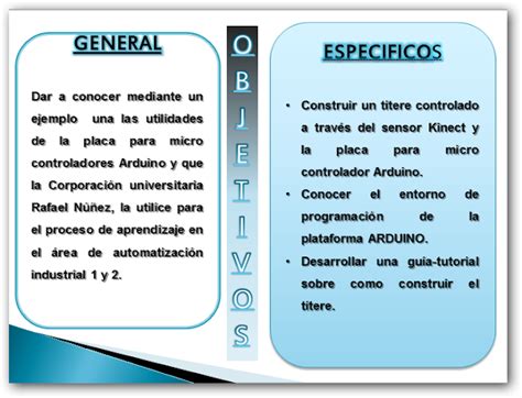 Desarrollo de un títere controlado a través del sensor Kinect y la placa Arduino OBJETIVOS