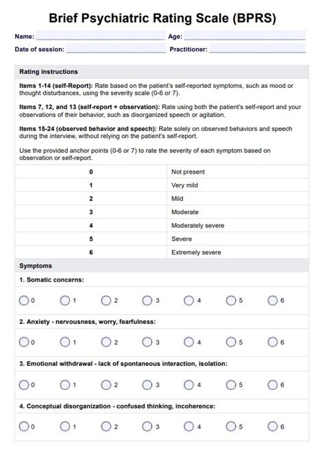 Brief Rating Scale Report