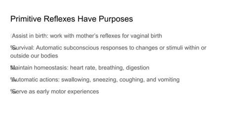 Primitive Reflexes And Therir Pathway Pptxtx Pptx