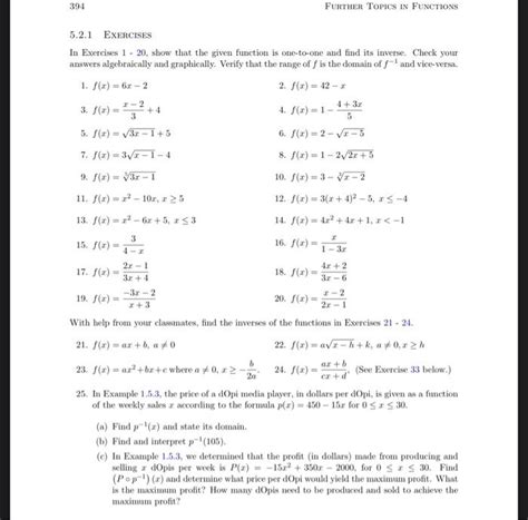 Solved 394 Further Topics In Functions 521 Exercises In