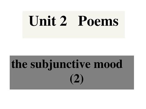 The Subjunctive Moodword文档在线阅读与下载无忧文档