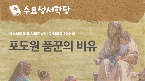 용인만나교회 수요성서학당 20240417 예수님의 비유 6 포도원 품꾼의 비유 Youtube