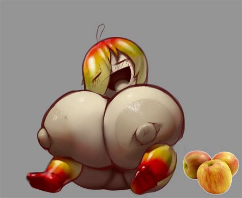 Rule 34 Apple Brown Eyes Dibujosv12 Fruit Humanoid Gradient Hair Huge Breasts Plant Girl Red