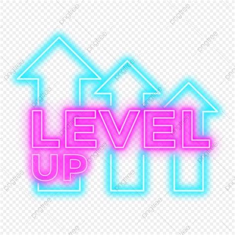 Neon Blue And Pink Level Up Game Interface Vector