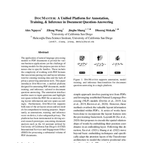 DOCMASTER A Unified Platform For Annotation Training Inference In Document Question