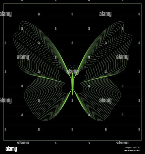 Abstract Neon Butterfly Consisting Of Wireframe Lines Glowing
