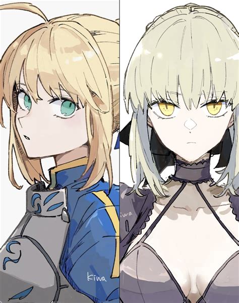 Artoria Pendragon Saber And Saber Alter Fate And More Drawn By Ki Wa Danbooru