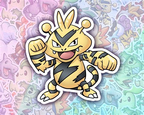 Electabuzz Chibi Sticker Fan Art Cute Foodie Sticker Laptop Sticker