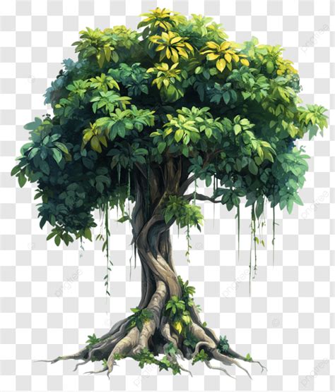 Serene Artistic Tree Design With Vibrant Leaves Fantasy Tree Hanging