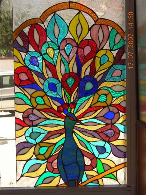 Stained Glass Peacock Window Art